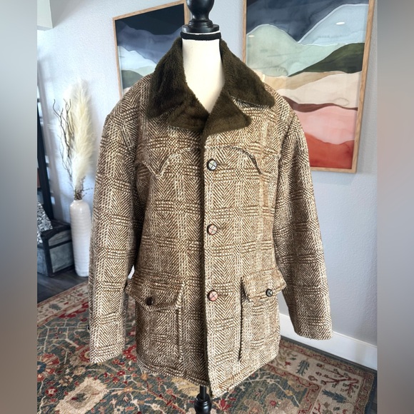 Bark | Jackets & Coats | Vintage Tanbark Brown Western Herringbone ...